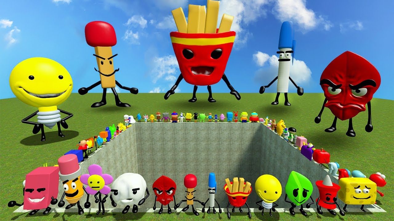 💥 BIG HOLE ALL NEW BFDI 2 3D SANIC CLONES MEMES SPARTAN KICKING in ...