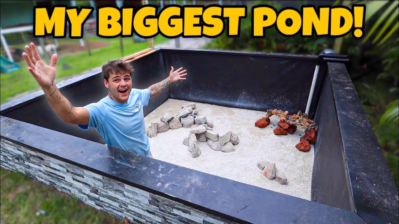 Finished My FRESHWATER MONSTER FISH POND!! - YouTube
