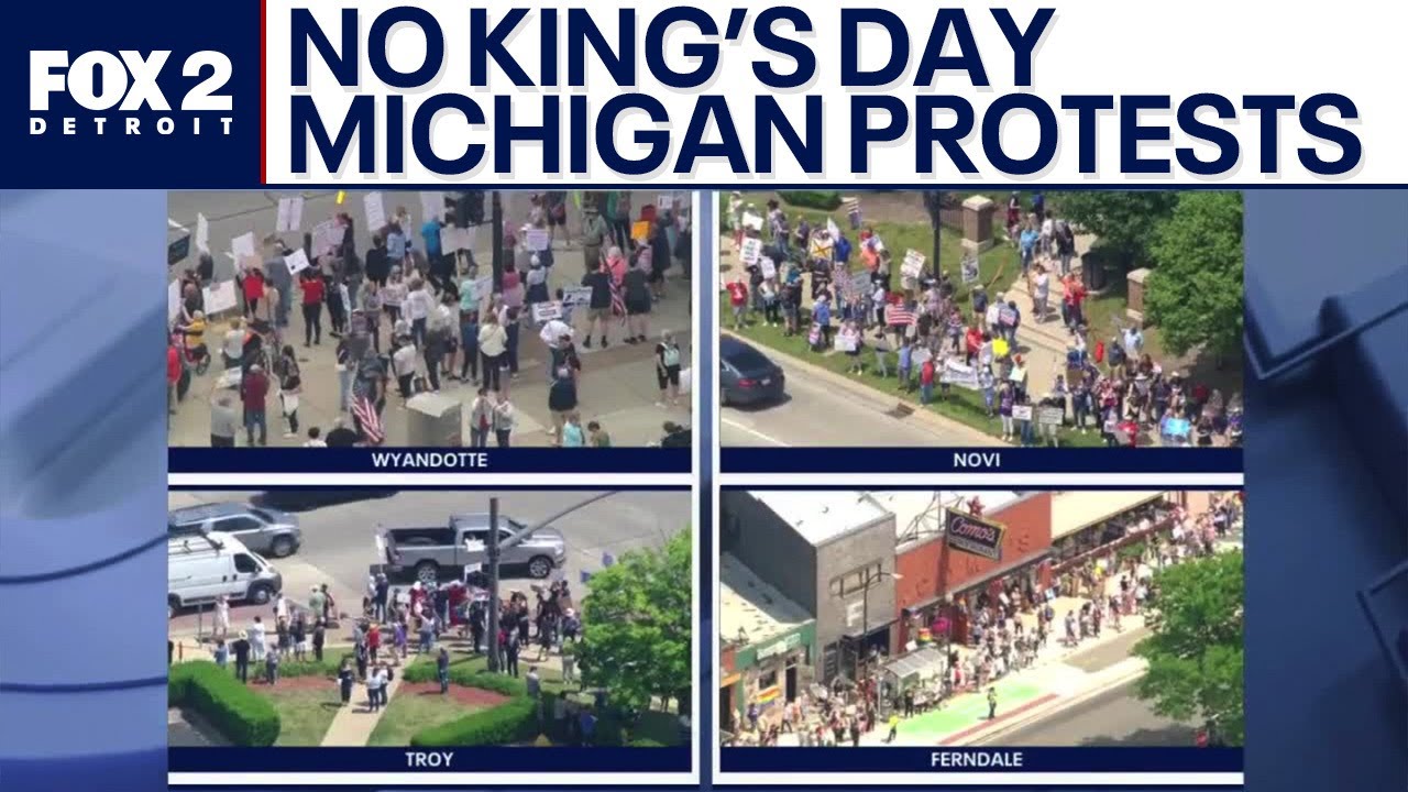 'No Kings Day' protesters gather across Michigan - YouTube