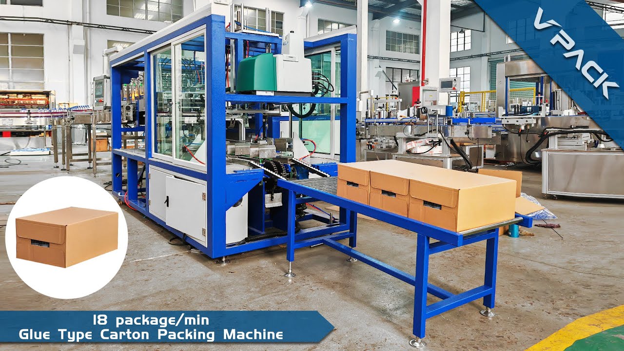 Automatic 18 package/min Glue Carton Packing Machine #machine #packing ...