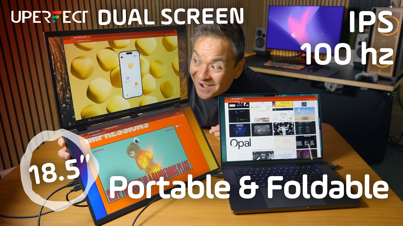 UPerfect Dual 18.5" 100Hz Portable Monitor Review - YouTube