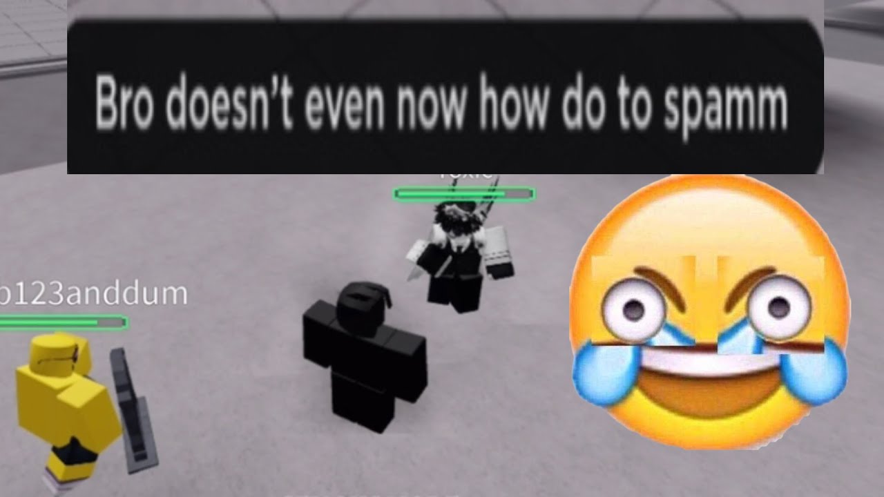 bro dosent even now how do to spam 😂😂😂…. (Roblox The Strongest ...