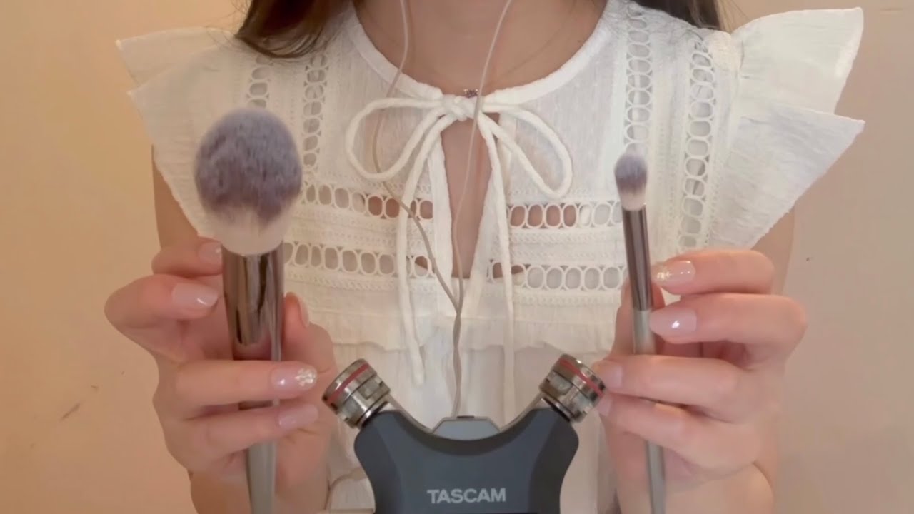 【ASMR】メイクブラシをタッピング💅/Tapping makeup brushes（No Talking） - YouTube