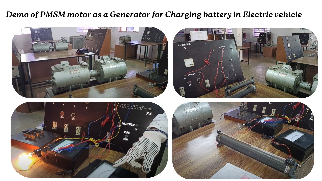 Demo of PMSM motor as a Generator for Charging battery in Electric ...