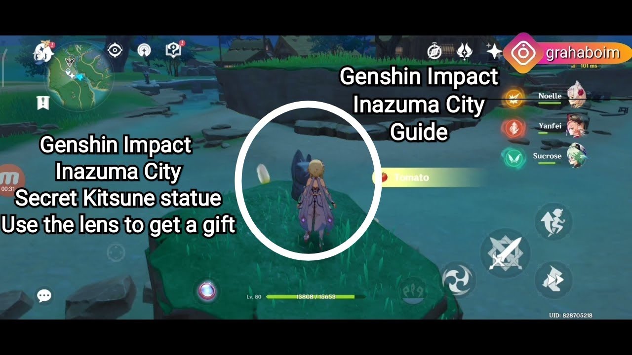 Genshin Impact - Inazuma City: Secret Kitsune statue: Use the lens to ...