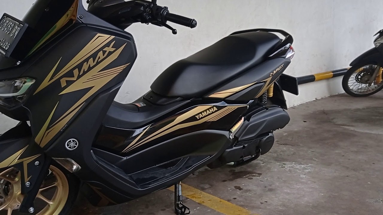 MODIF NMAX 2020 SIMPLE PASANG STIKER NURUNIN SHOCK DEPAN - YouTube