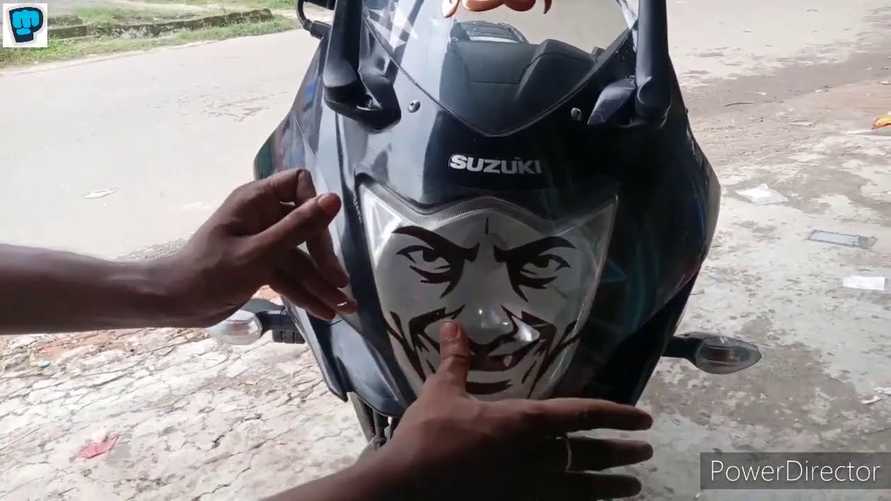 suzuki gixxer sf headlight sticker modification | new sticker 2021 Bike ...