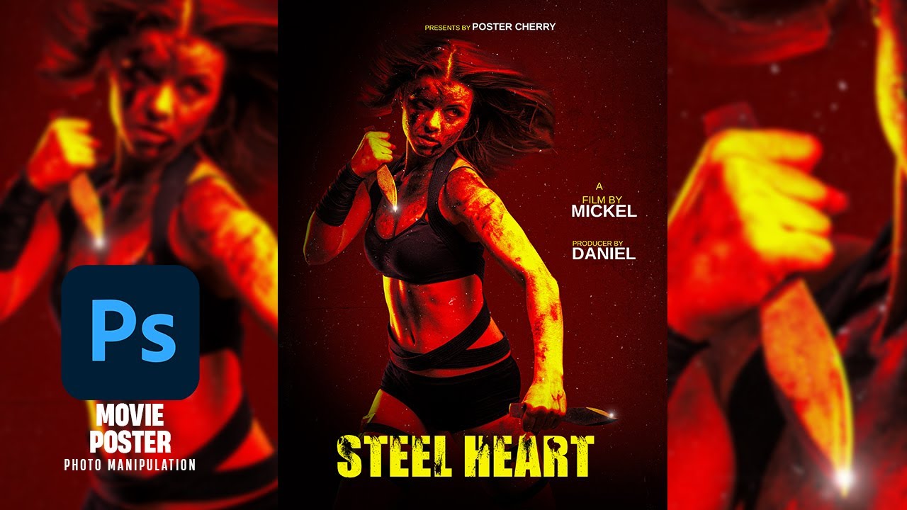 i made Action genre poster creation in photoshop - YouTube