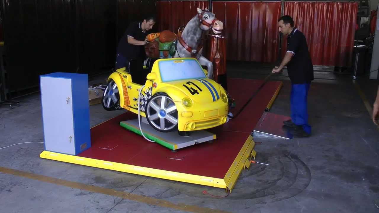 Kiddie rides platform installation - YouTube