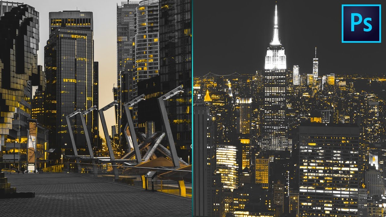 Yellow & Black Color Grading Effect in Photoshop | CAMERA RAW FILTER ...