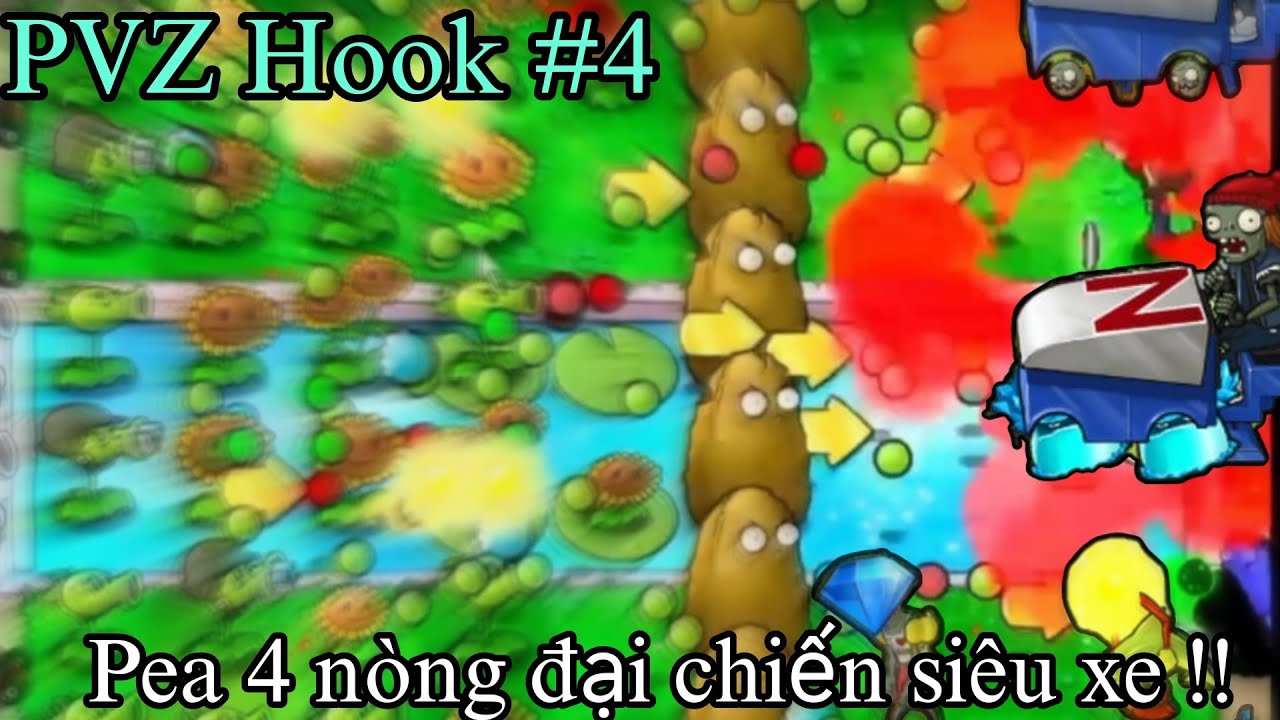 Plants vs Zombies Hook #4: Sức mạnh tuyệt đối của pea 4 nòng đối đầu với Siêu biến thể Zomboni ...