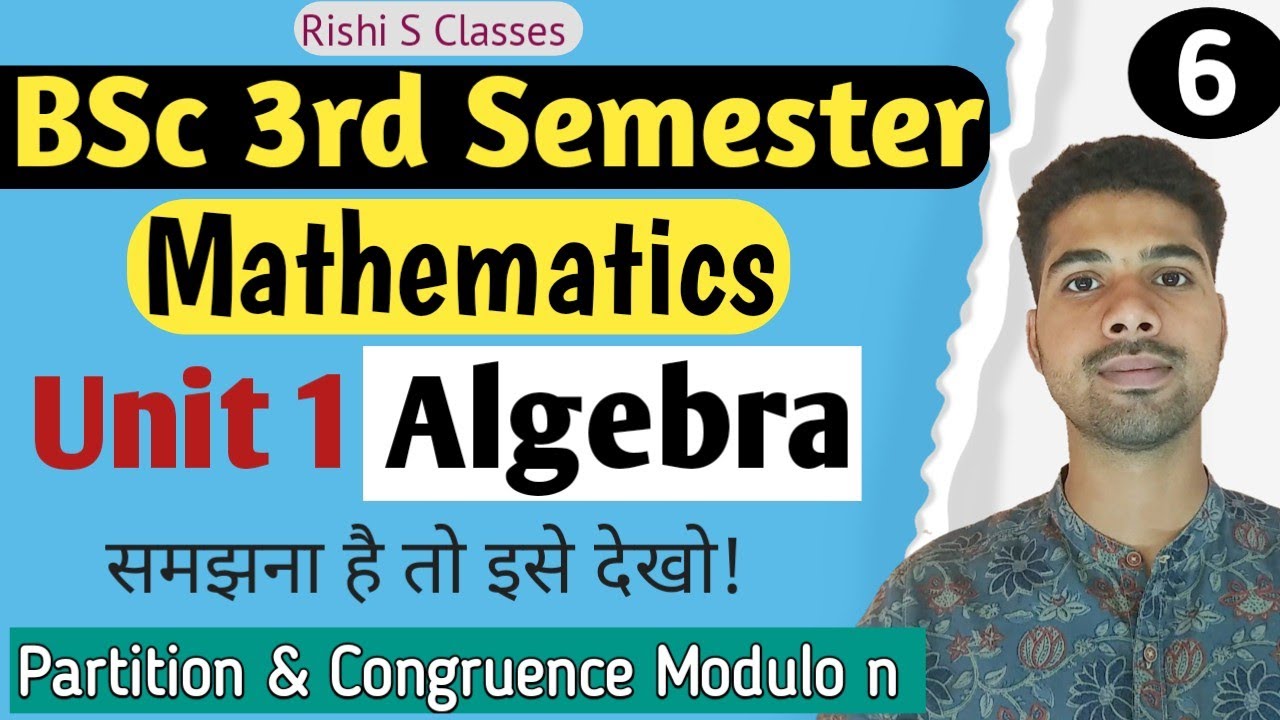 L6|Bsc 3rd Semester Maths|Unit 1|Partition|Congruence Modulo n|BSc 3rd ...