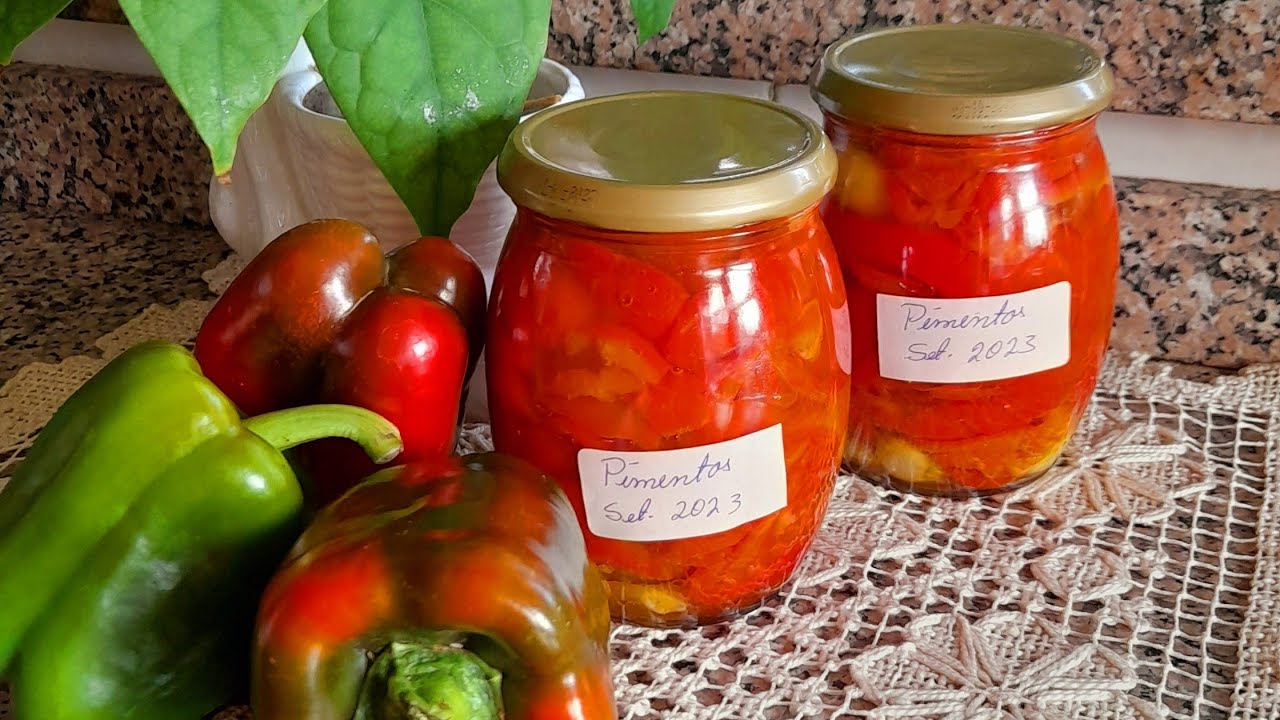 CONSERVA DE PIMENTOS CASEIRA 🫑🧄 How to make pickled peppers recipe ...