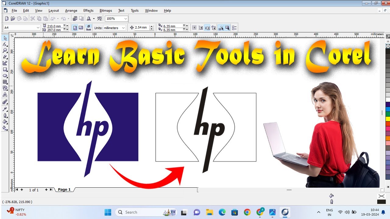 How To Make HP Logo In Corel Draw || CorelDraw पर Logo Kaise banaye ...