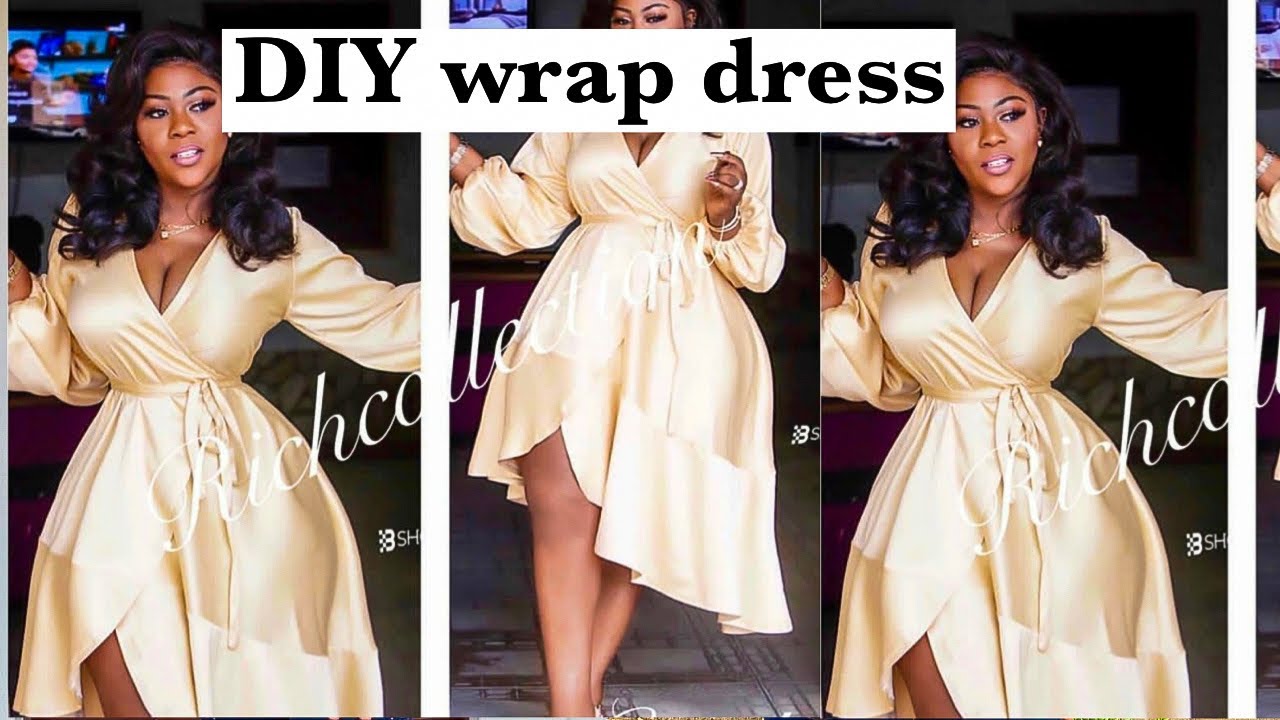 DIY wrap dress tutorial How to cut and sew. - YouTube