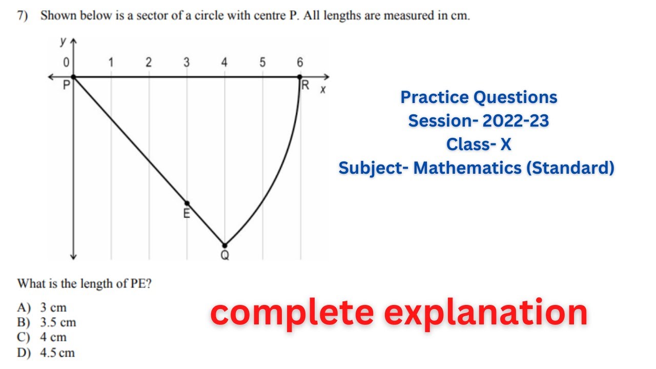 Shown Below Is A Sector Of A Circle With Centre P All Lengths Are