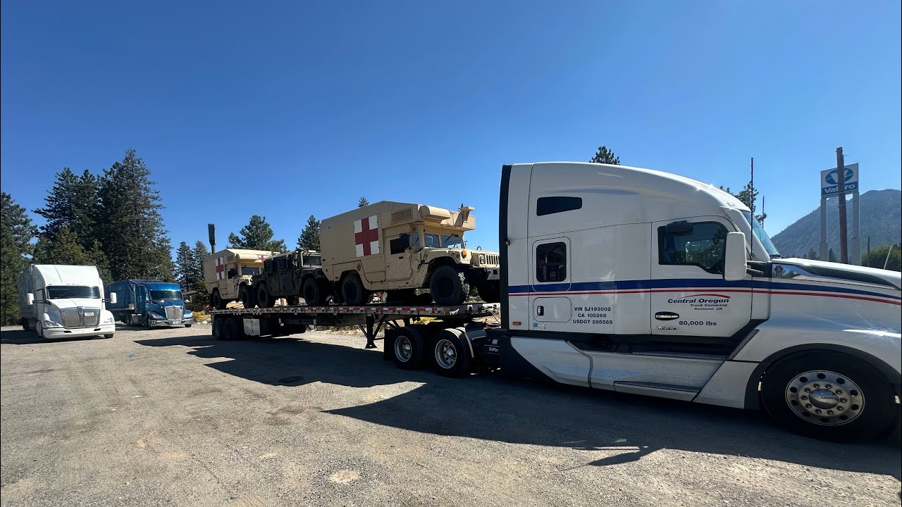 OTR Flatbed Trucking #394. Delivering Humvees. Picking up lumbe. - YouTube