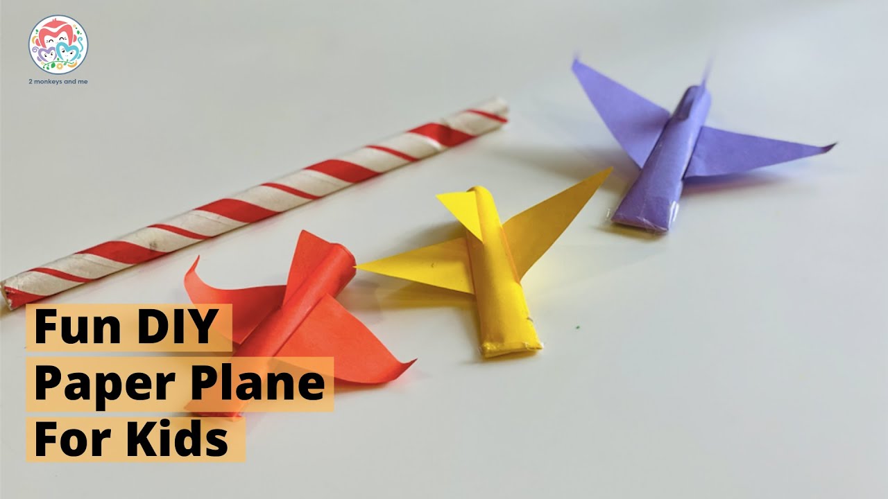 Fun DIY Paper Plane for Kids | 2monkeysandme - YouTube