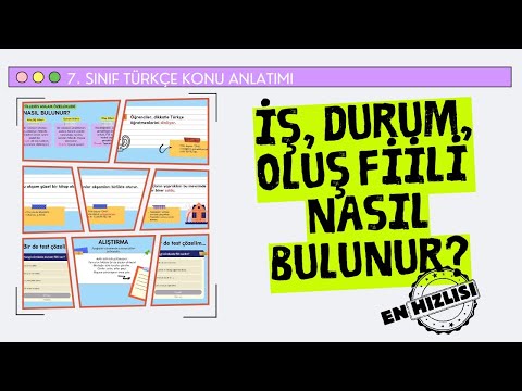 İş, Durum, Oluş Fiilleri | 4 Dakikada | 7. Sınıf Fiillerin Anlam Özellikleri | Yazılı Öncesi Tekrar