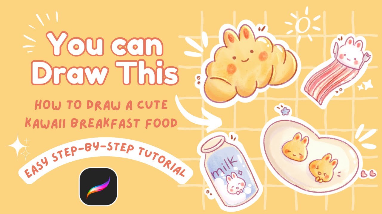 How to Draw a Cute Kawaii Breakfast Food 🥐 | Easy Step-by-Step Tutorial ...