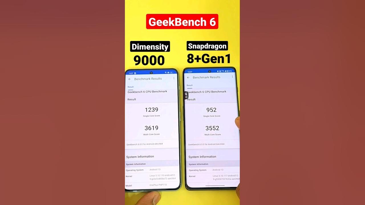Dimensity 9000 vs Snapdragon 8+Gen1 GeekBench 6 🔥🔥 - YouTube