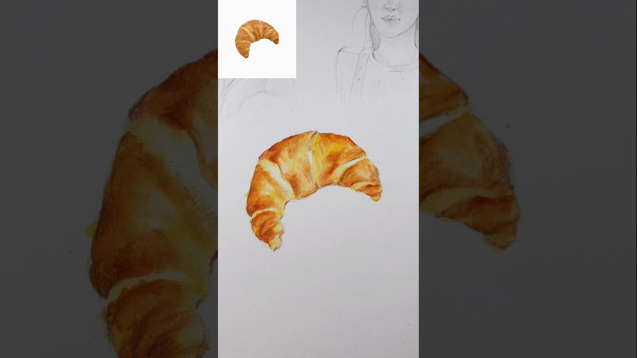 croissant drawing tutorial - YouTube