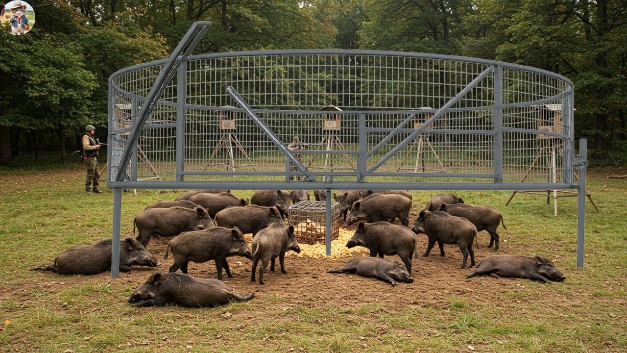 Hundreds of Wild Boars Attracted and Take Down by Skilled Farmers and ...