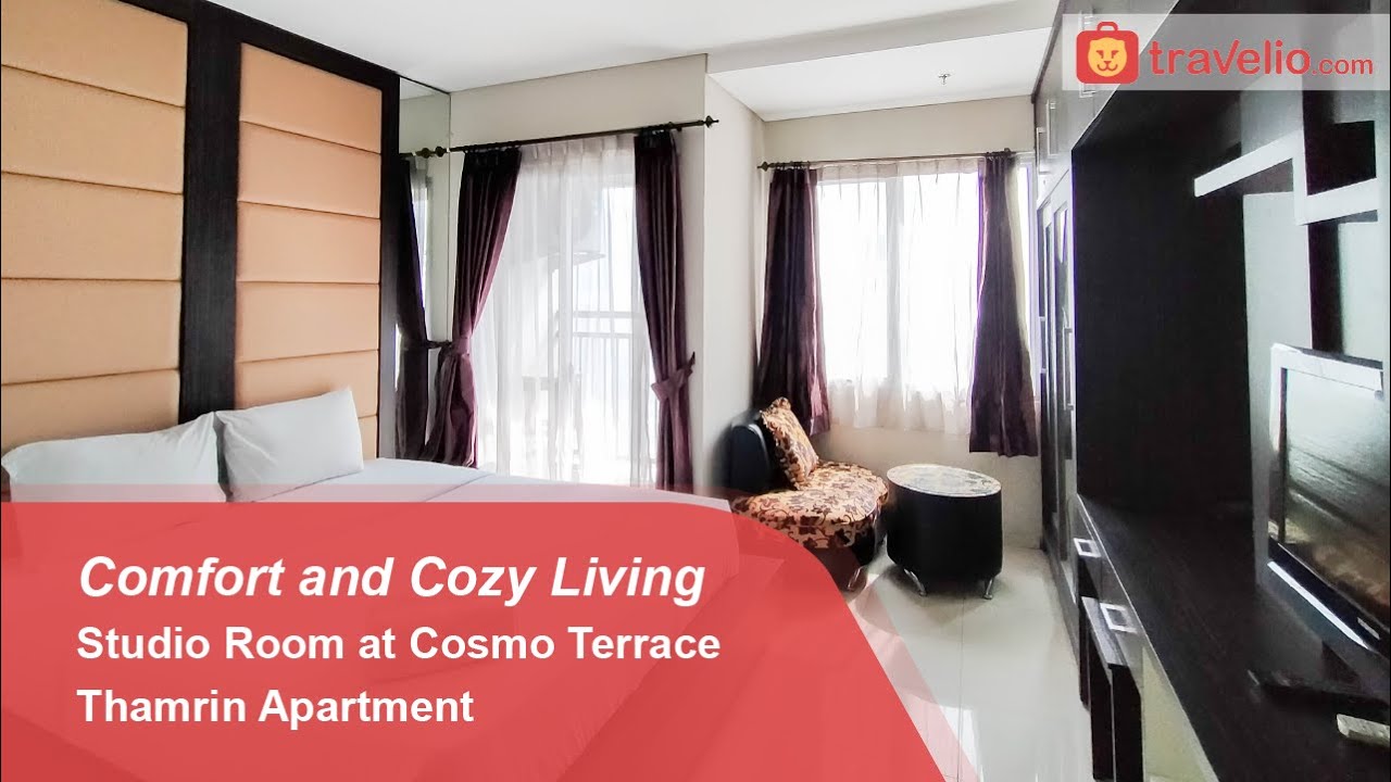 Room Tour Comfort and Cozy Living Studio Room at Cosmo Terrace Thamrin ...