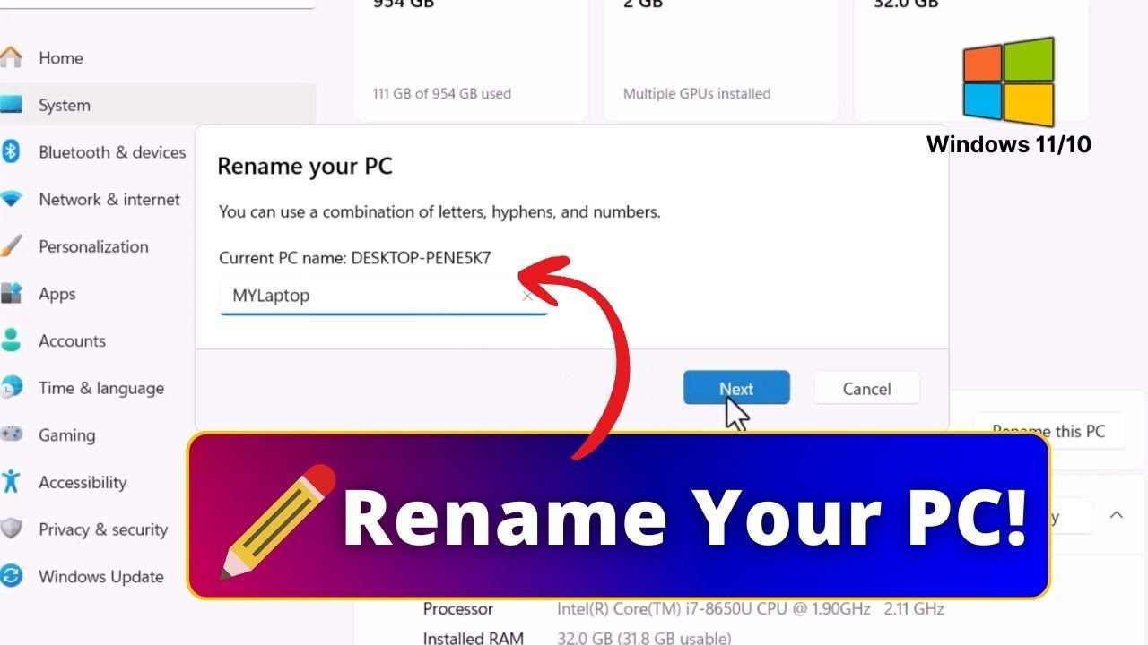 Rename Your Windows PC in 1 Minute – Easy Guide - YouTube