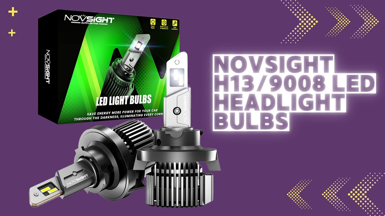 NOVSIGHT H13/9008 LED Headlight Bulbs, 20000 Lumens 100W 600% Brighter ...
