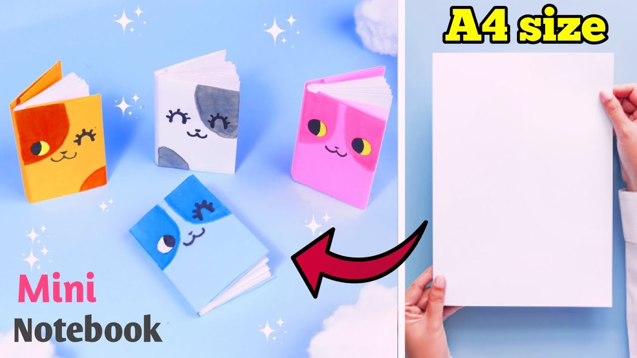 How to Make Mini Notebook | How to make tiny paper notebook | School ...