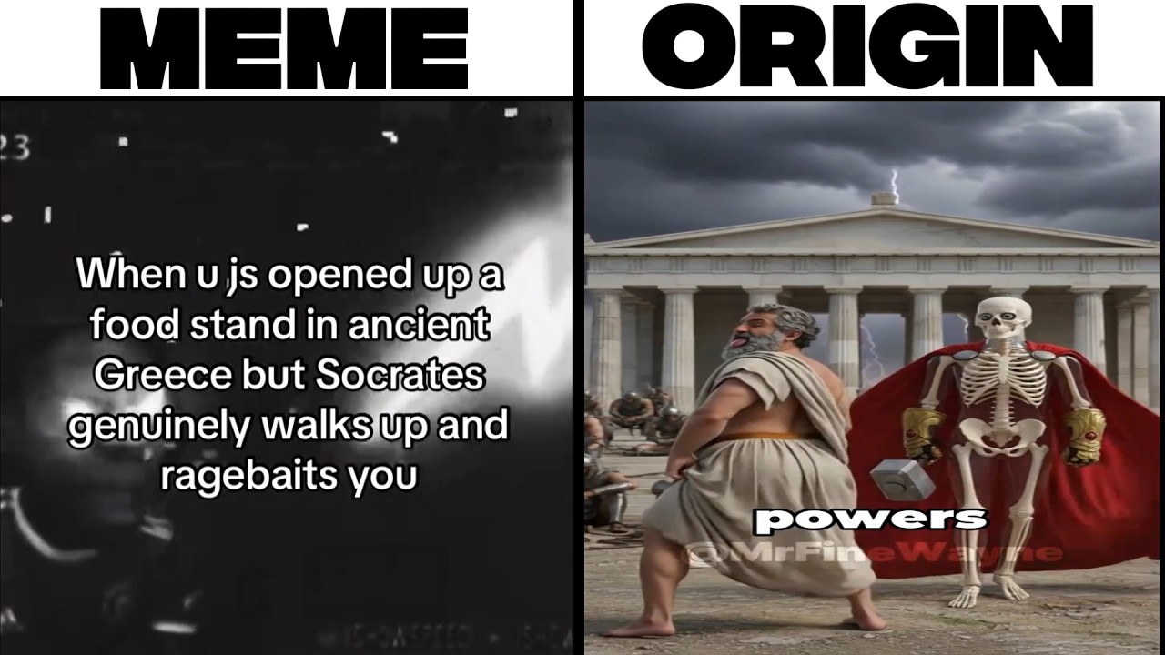 Socrates Ragebait Skeleton Meme VS Origin - YouTube