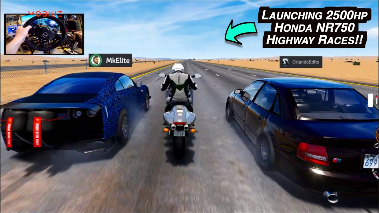 FIRST Launch 2500hp Honda MOTORCYCLE In Highway Drag Racing SERVER ...