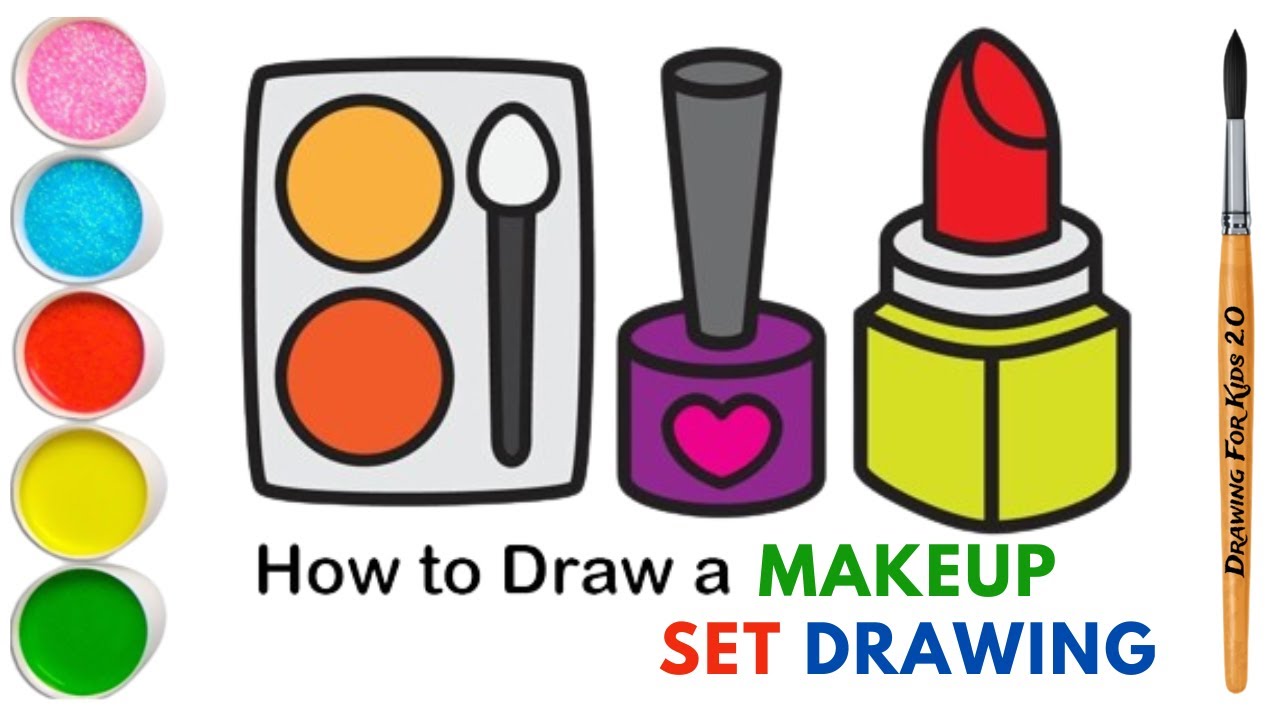 how to draw makeup Set step by step,makeup set drawing,how to draw ...