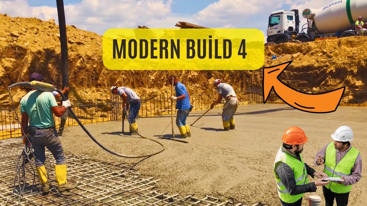 Modern Building | Column Foundation & Concrete Pouring - YouTube