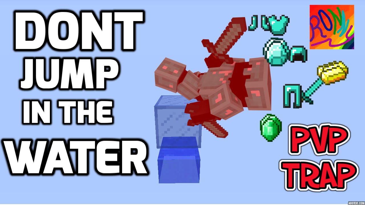 SIMPLE MINECRAFT Fake Water PVP Trap Tutorial with Loot Collection ...