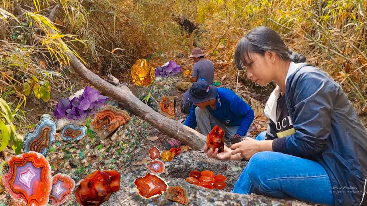 Team Explore Natural Gemstone In Small Canal Hidden In The Forest ...