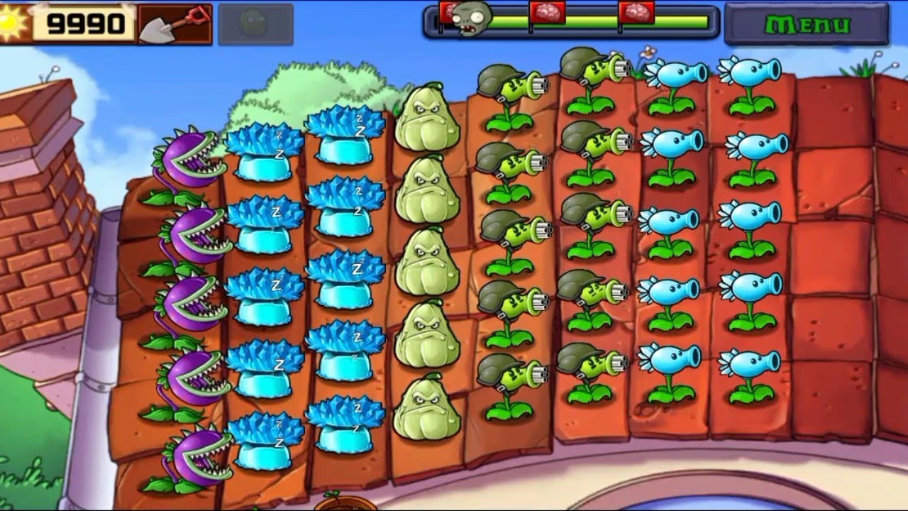 Plants vs Zombies - Adventure Roof Level 6 Walkthrough - YouTube