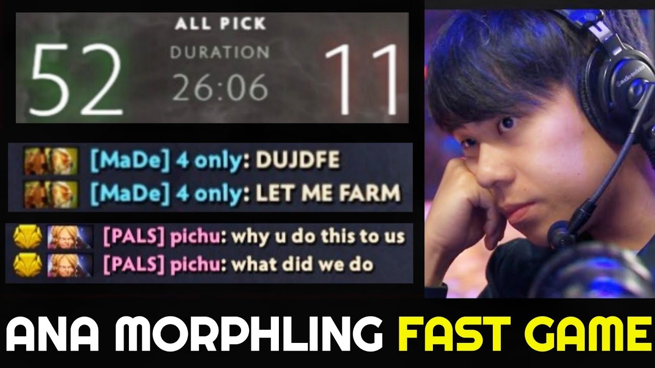 ANA Fast Game destroyed Enemies with Full Agility Build Morphling Dota ...