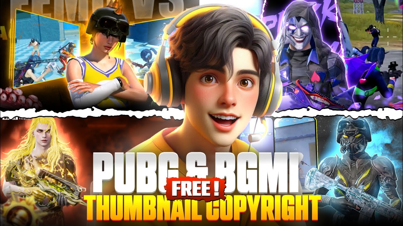 Gaming Thumbnail Pack 100+ Free Templates for PUBG, Bgmi, Valorant ...