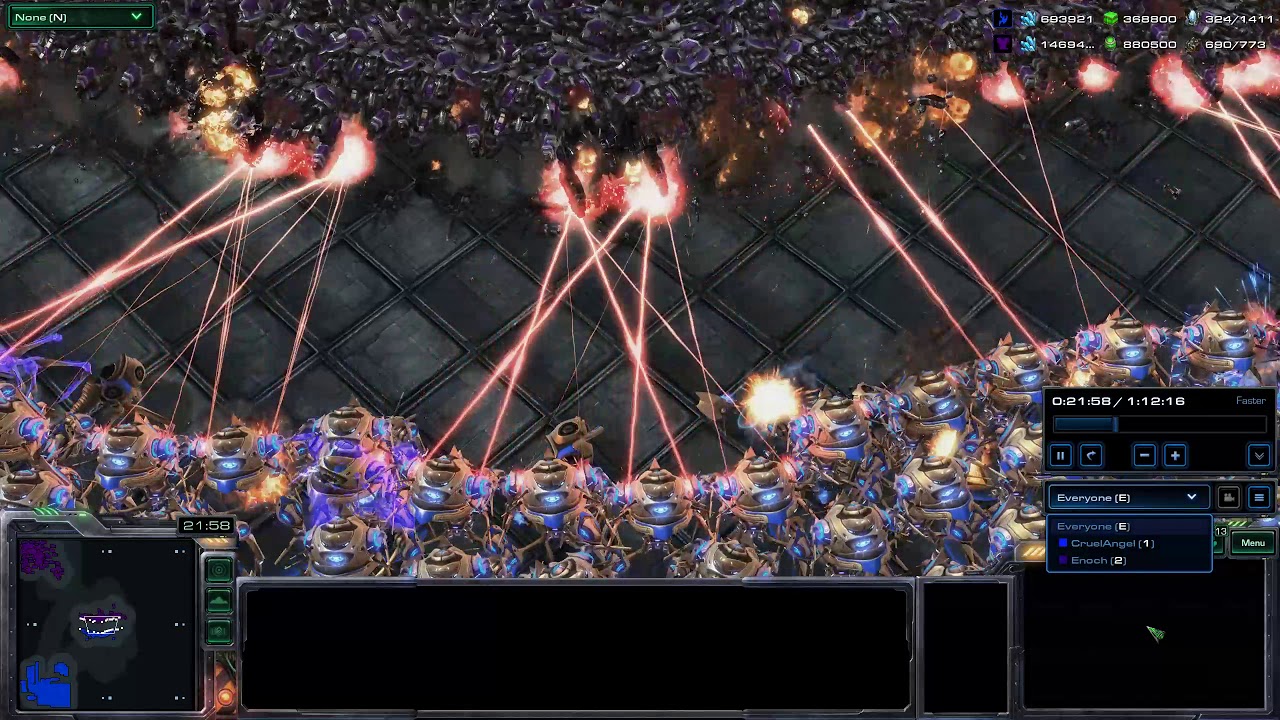 StarCraft 2 - 100 Colossus Vs 100 Thor (All Fully Upgraded) - YouTube