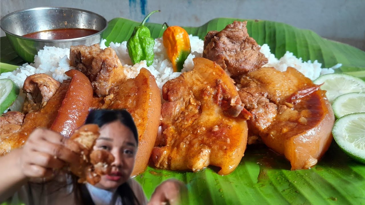 mukbang pork belly with 2 king chilly || Eating delicious pork belly ...