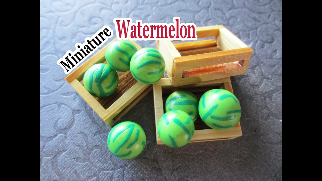 Watermelon Tutorial (polymer clay miniature) - YouTube
