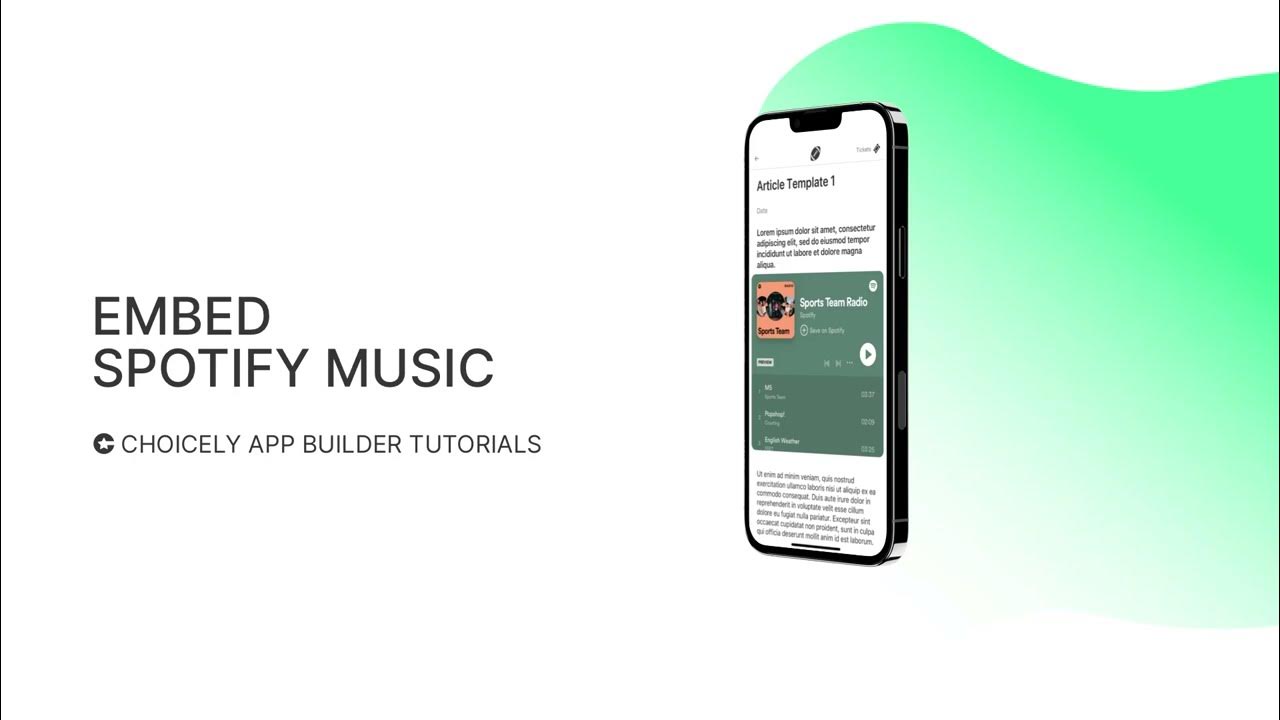 How to embed Spotify content into your app| Choicely App Builder Tutorial | No Code App ...