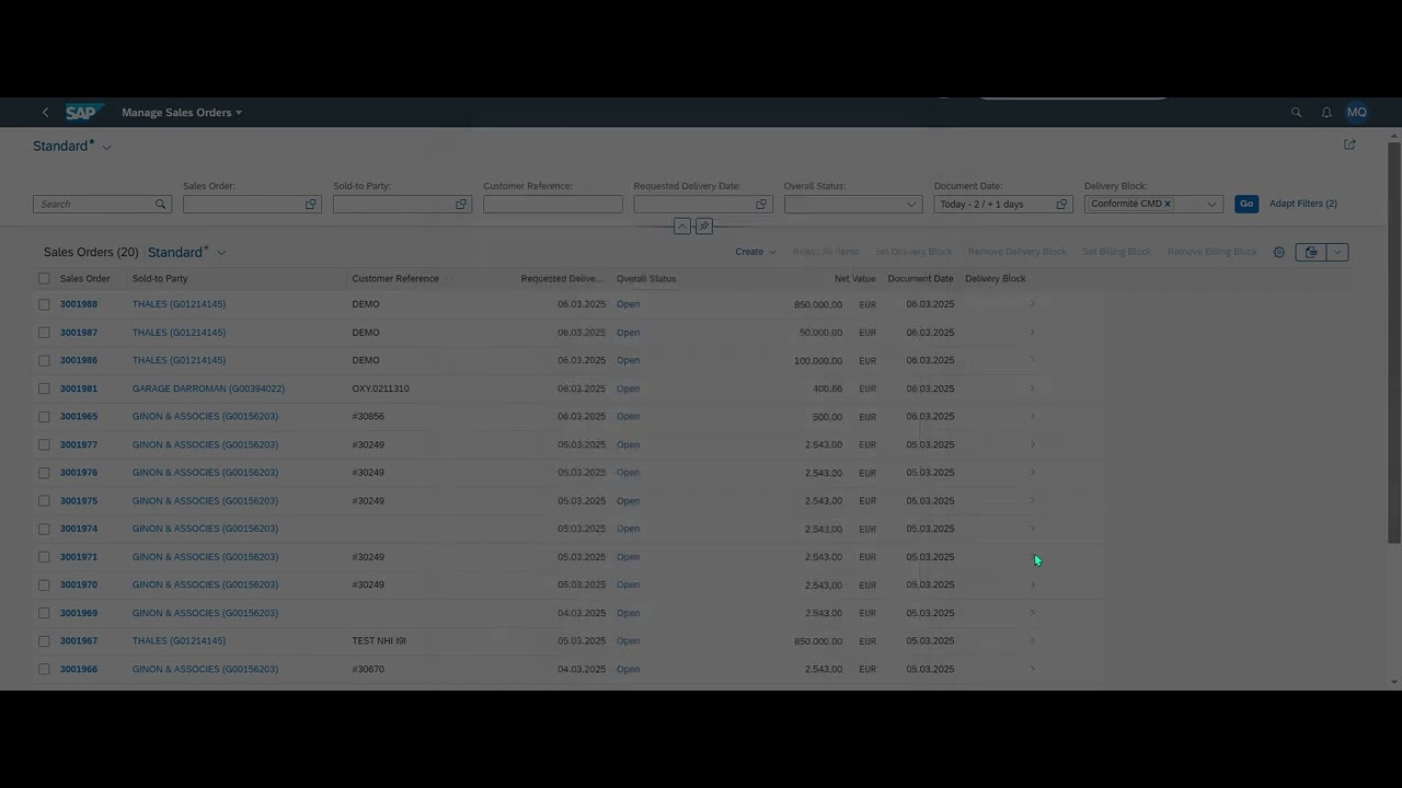Check & remove Sales Order’s Delivery Block - YouTube