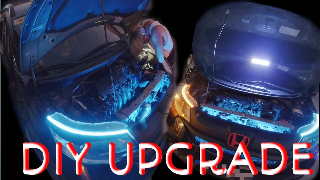 Daytime running light Installation w/ engine led strip light (Honda brv ...