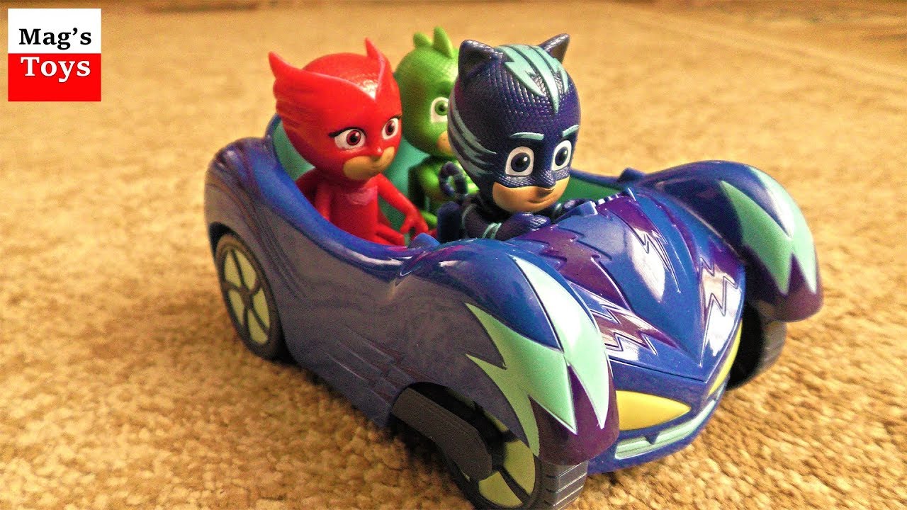 PJ Masks in Catmobile: Catboy Driving with Gekko and Owlette - YouTube