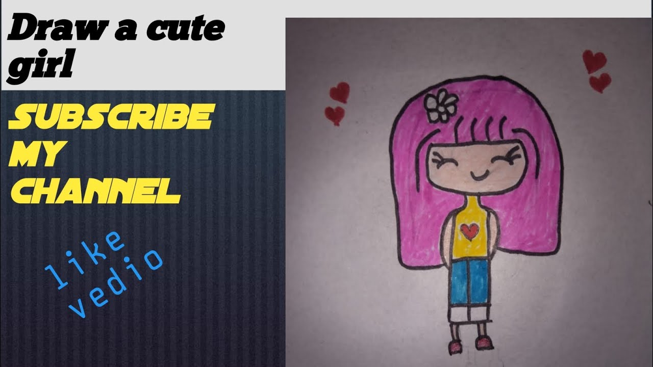 How to draw a cute girl||easy drawing|pencil drawing step by step ...