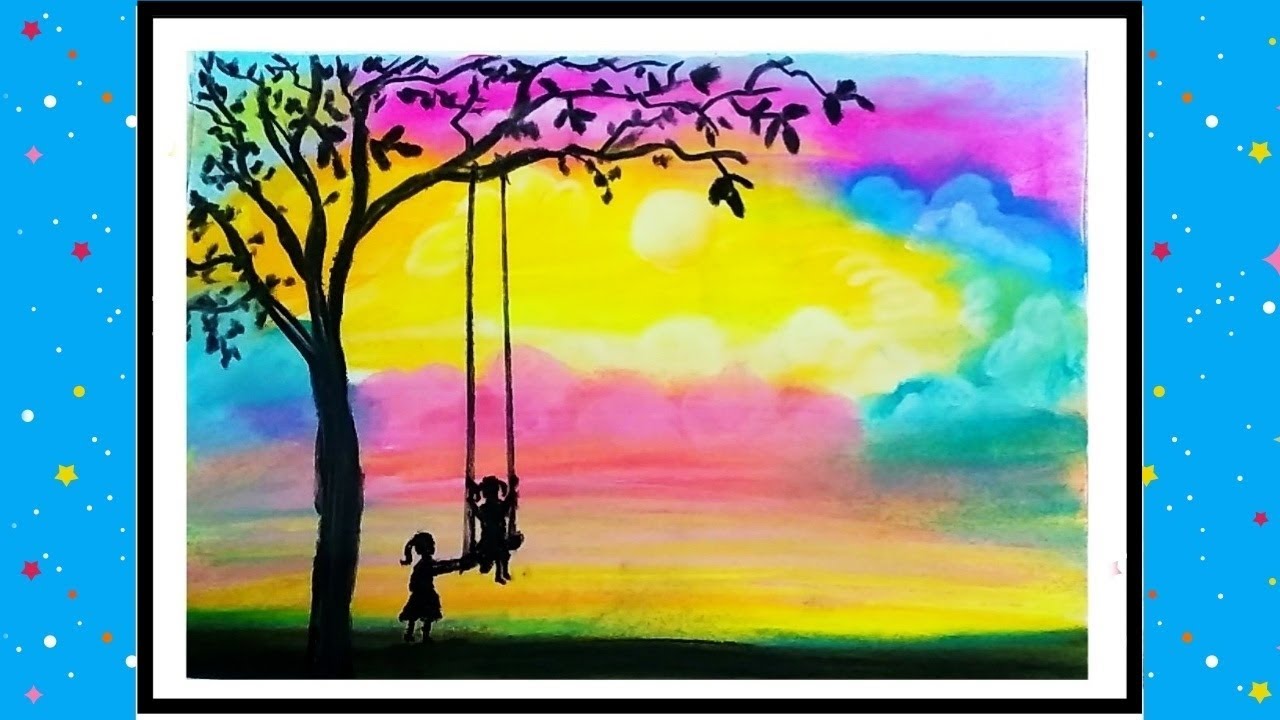 How to draw best friend scenery drawing |Happy friendship day drawing ...