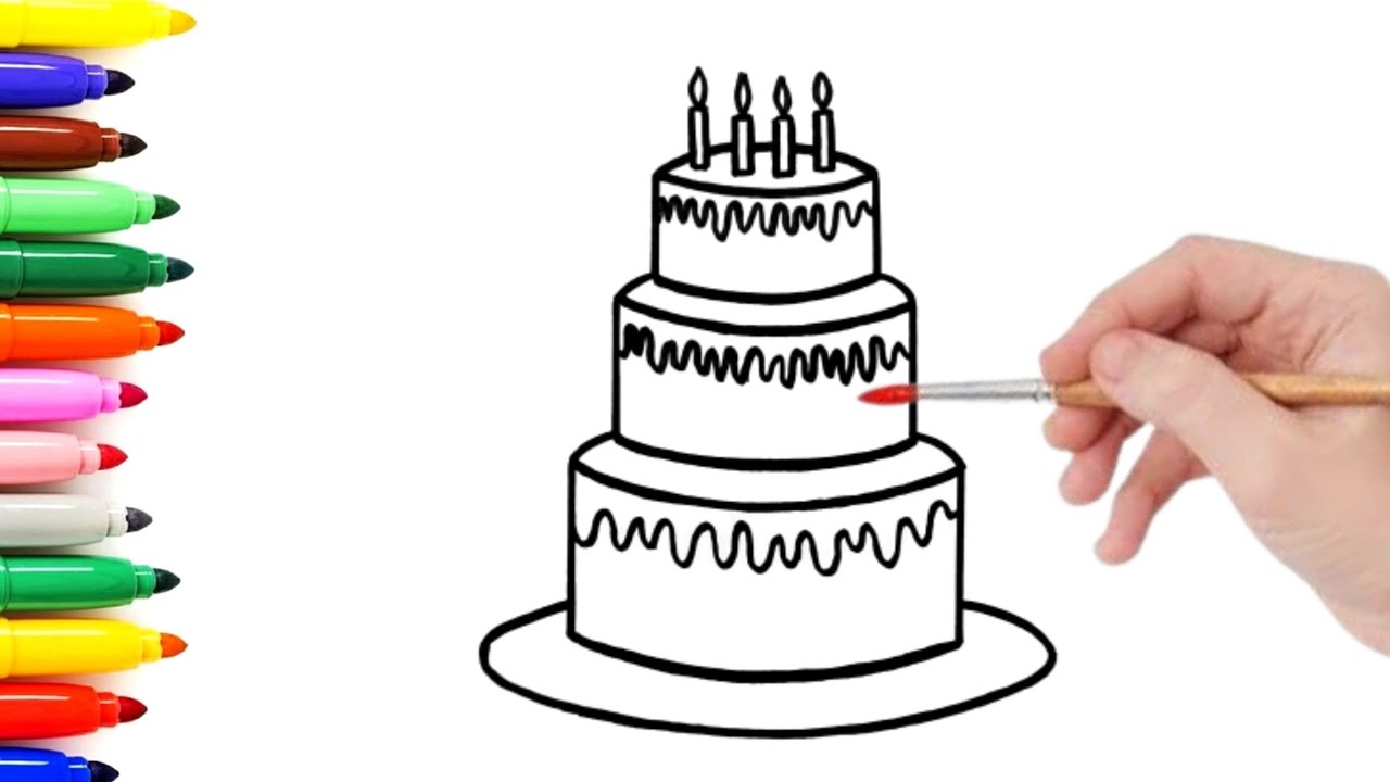 Birthday Cake Drawing Step by Step |How To Draw A 2024 Cake |Drawing ...